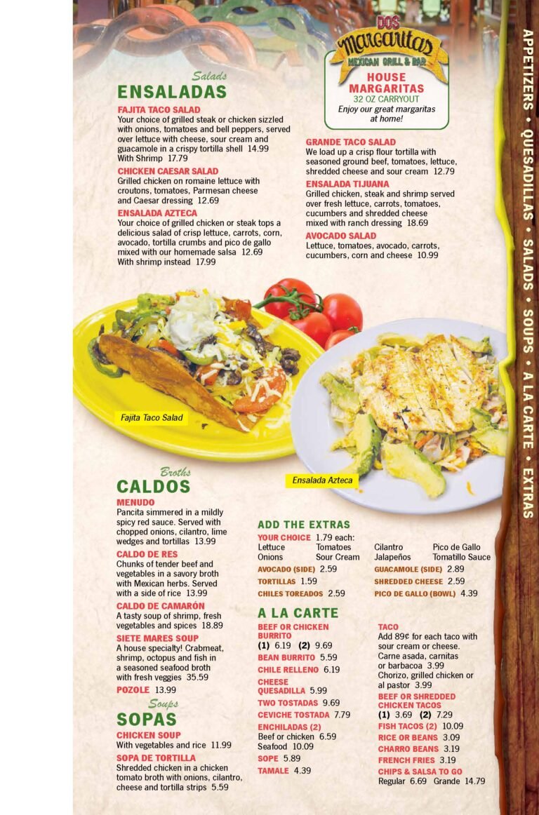 Menu – Dos Margaritas Mexican Grill & Bar